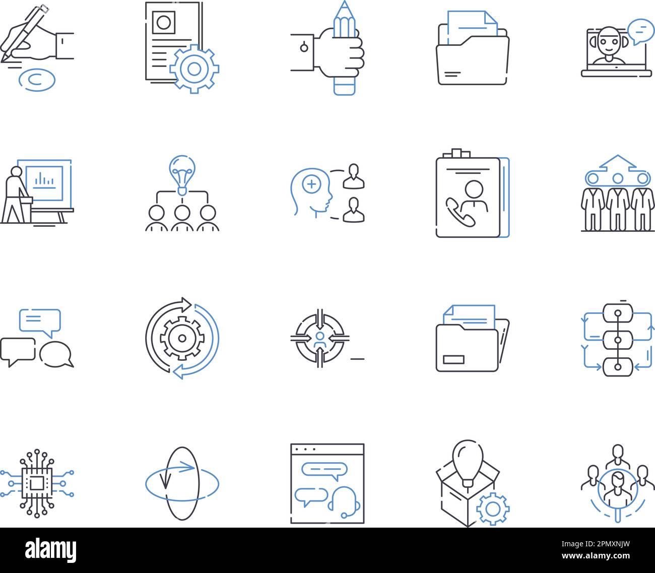 Business school outline icons collection. Business, school, MBA ...