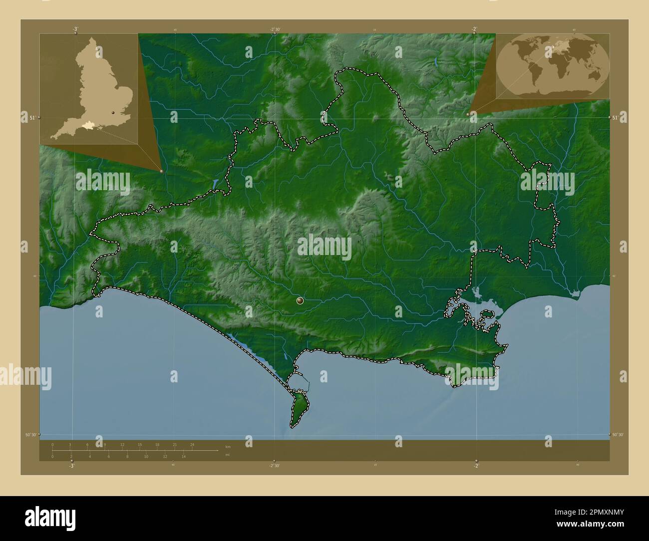 Dorset, administrative county of England - Great Britain. Colored ...