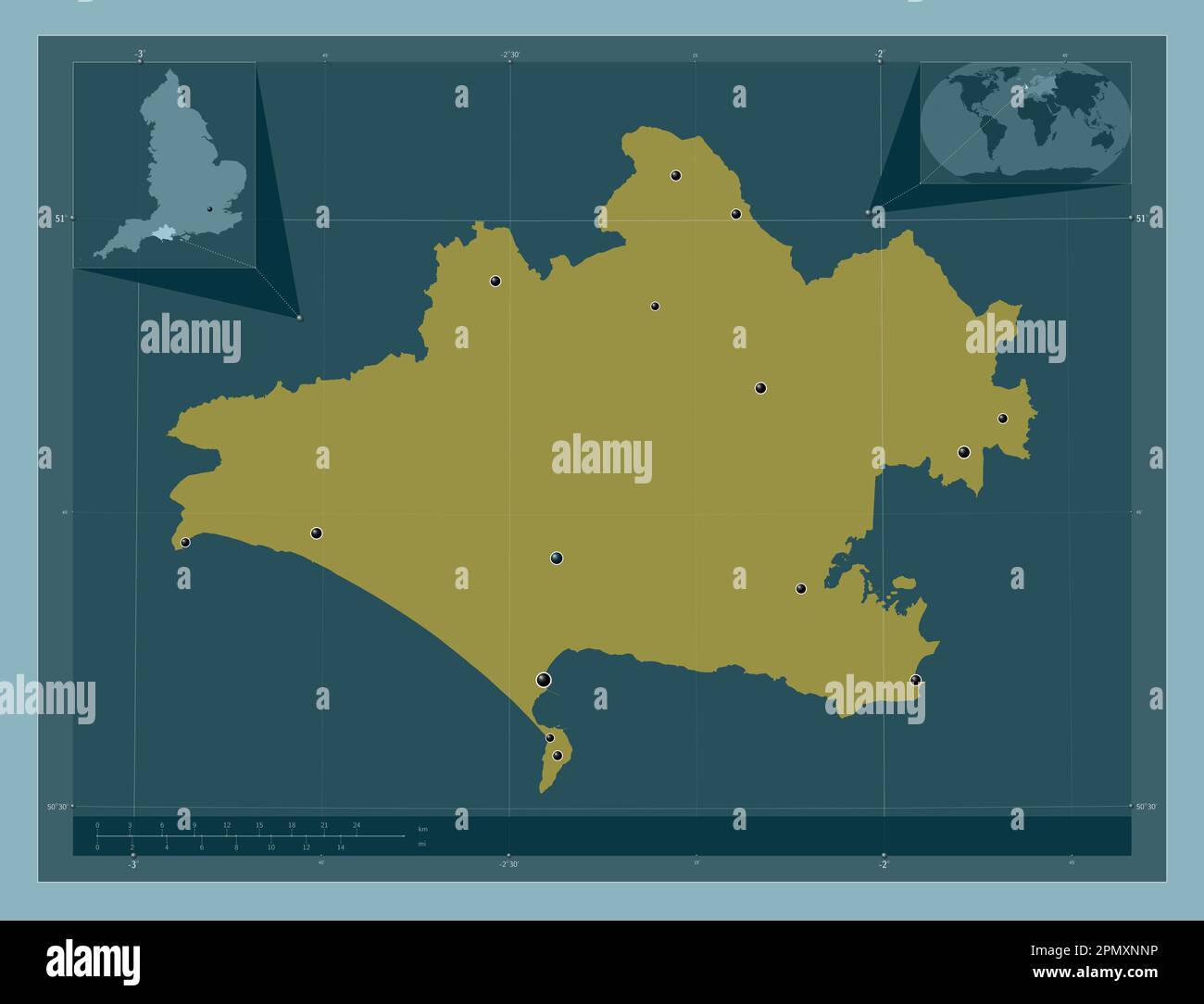 Dorset, administrative county of England - Great Britain. Solid color ...