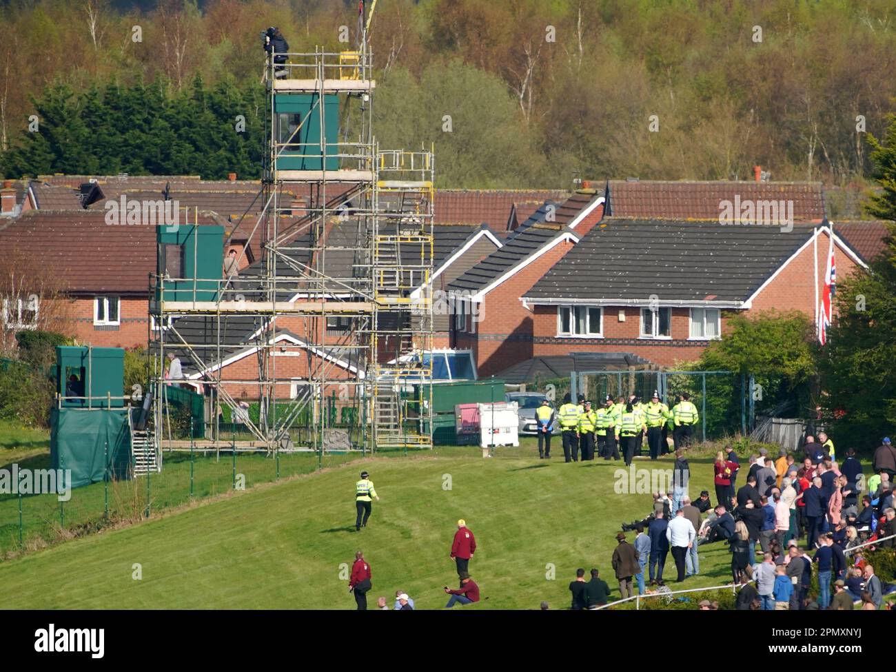 Protesters form human barricade hi-res stock photography and images - Alamy