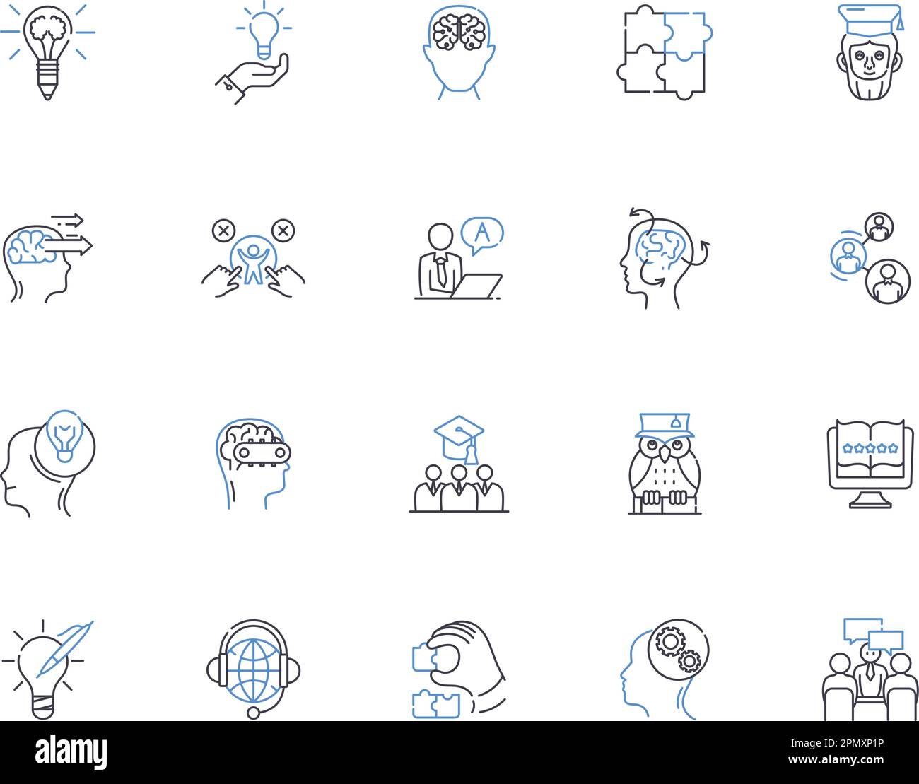Mindset outline icons collection. Mental attitude, Outlook, Perspective ...