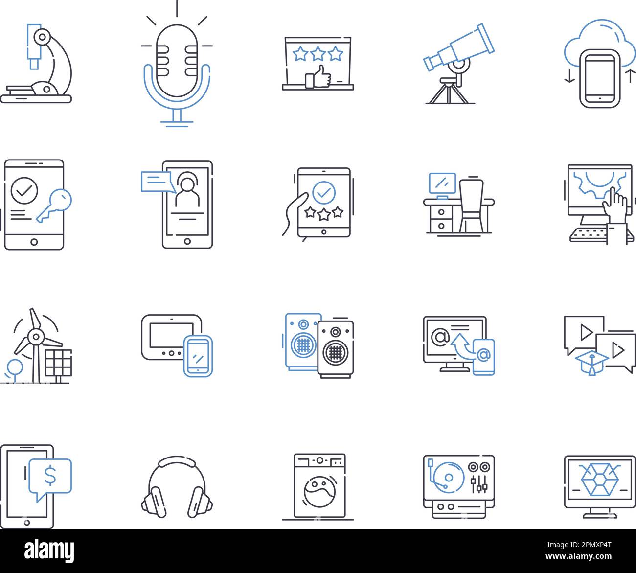 automotive technology outline icons collection. Automotive, Technology ...