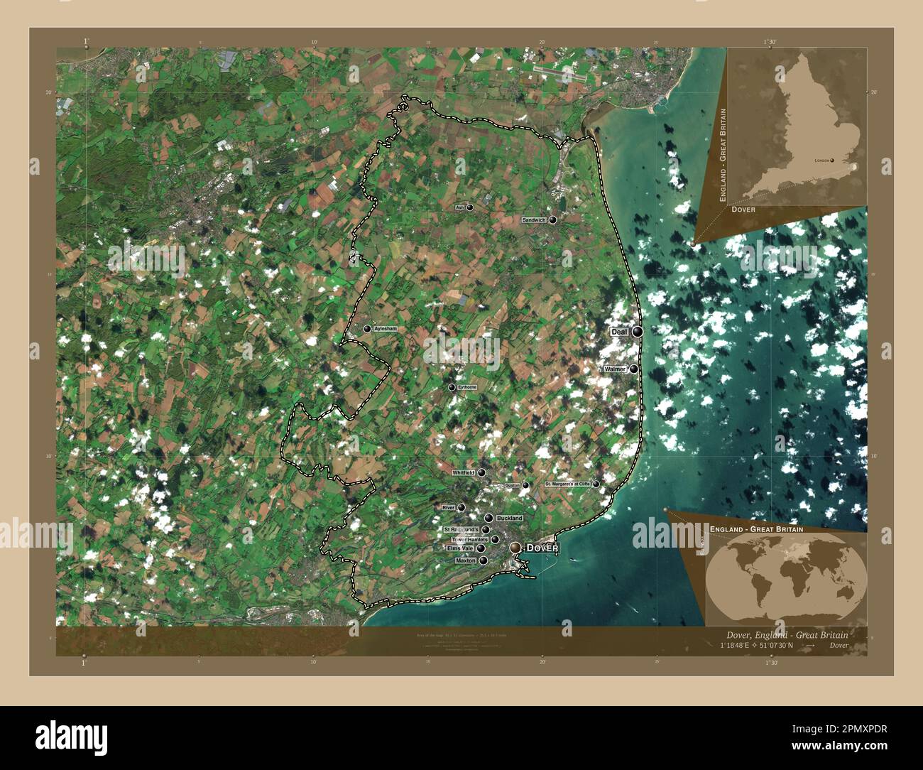 Dover, non metropolitan district of England - Great Britain. Low ...