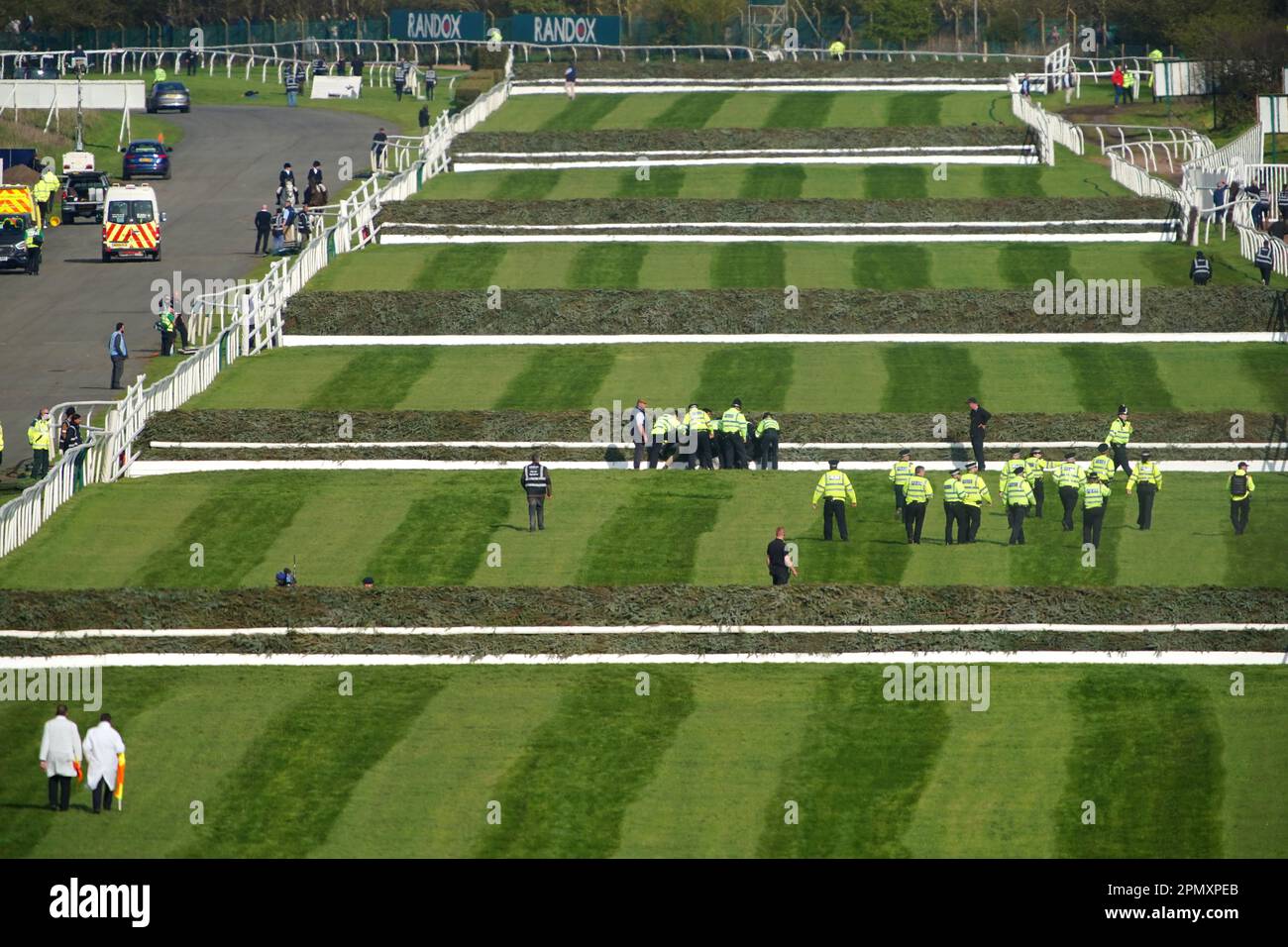 Police officers respond to Animal Rising activists attempting to invade ...