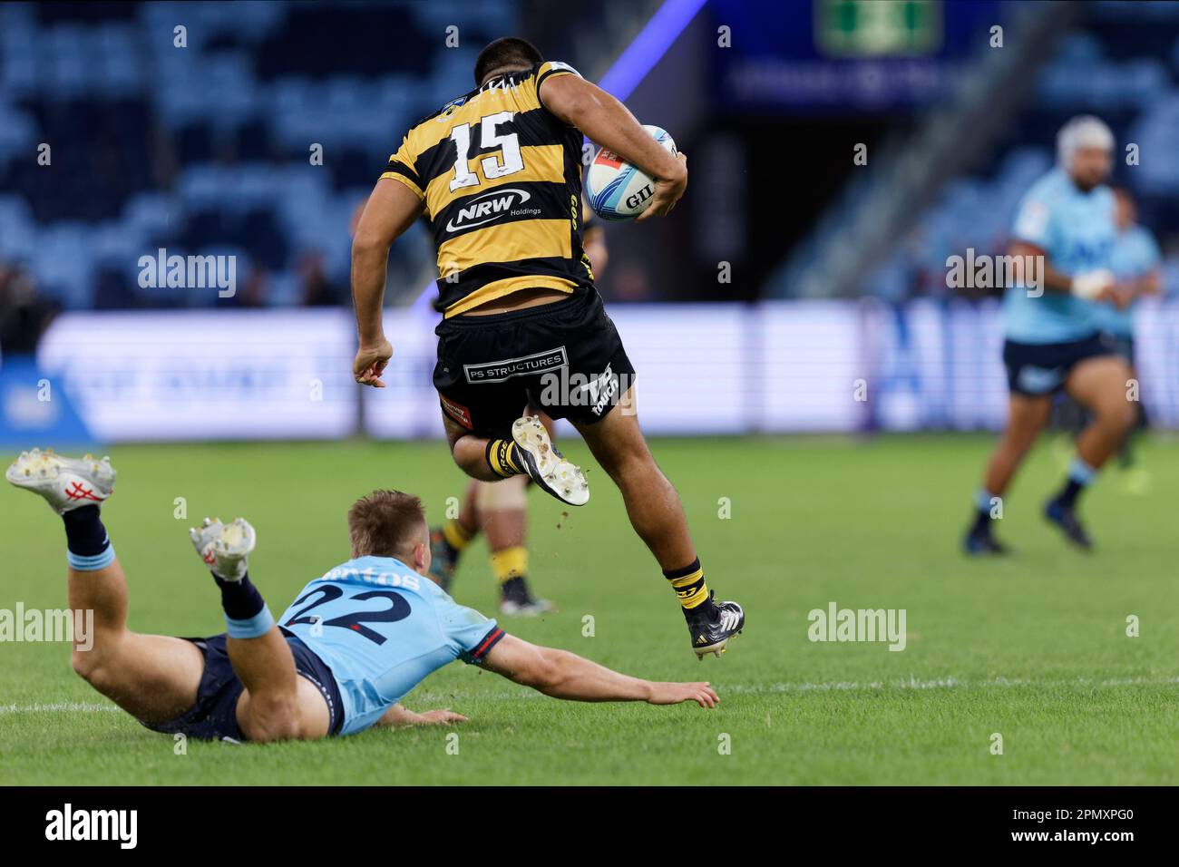 Chase Tiatia of the Force runs with the ball during the Super Rugby ...