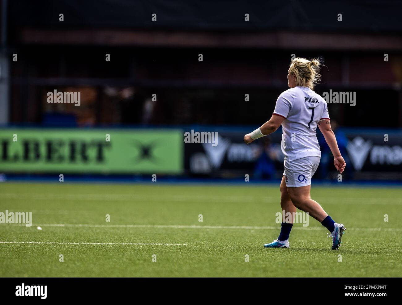 England's Marlie Packer walks of the field after shown a yellow card by ...