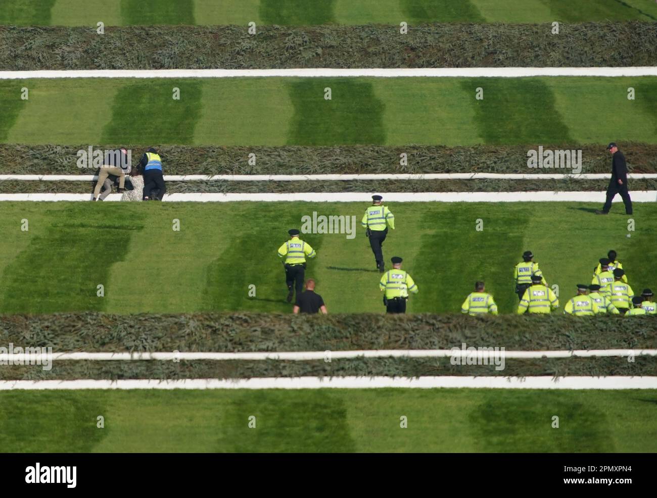 Police officers respond to Animal Rising activists attempting to invade ...