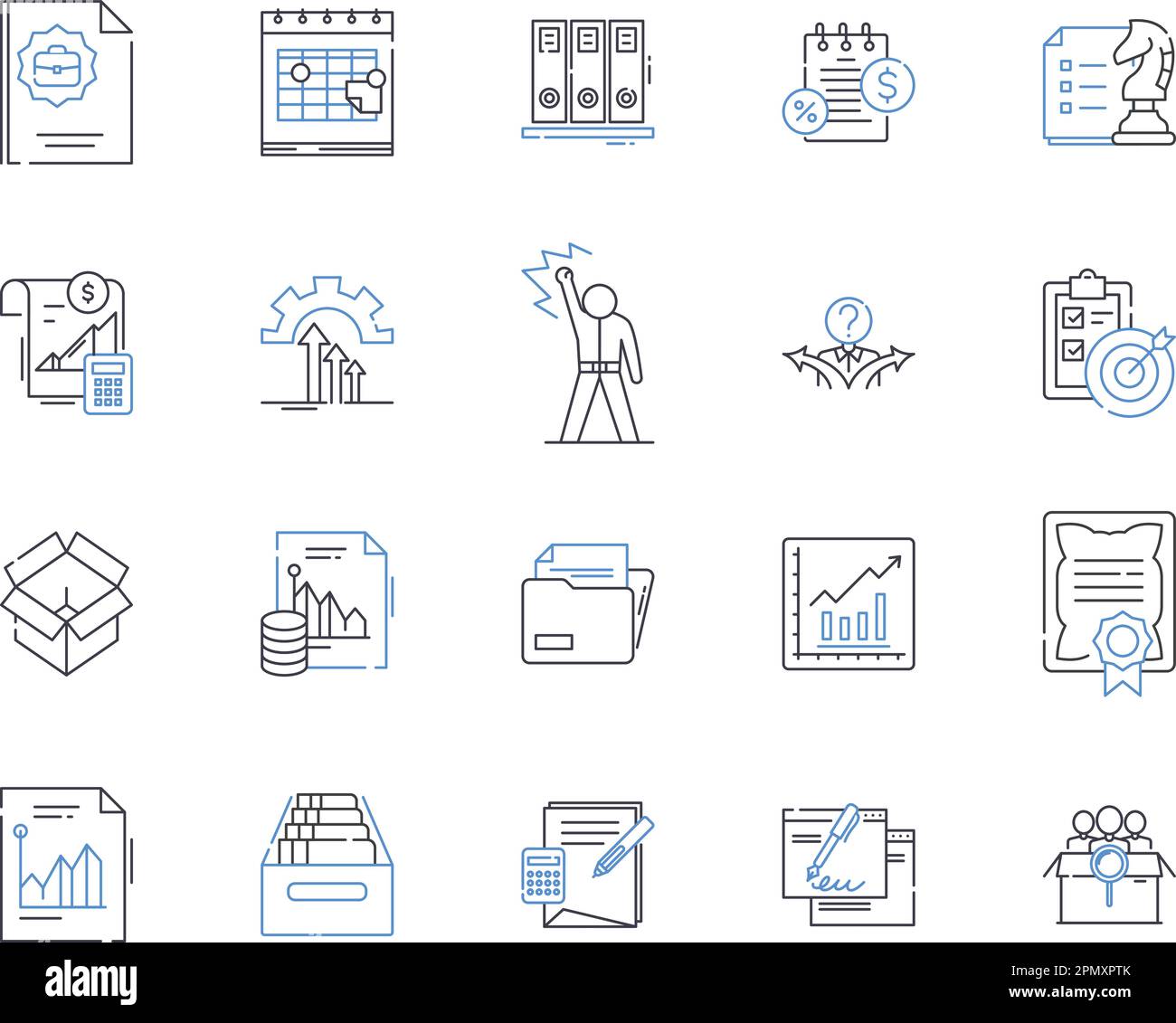 Document Management Outline Icons Collection Document Management System Records Scanning