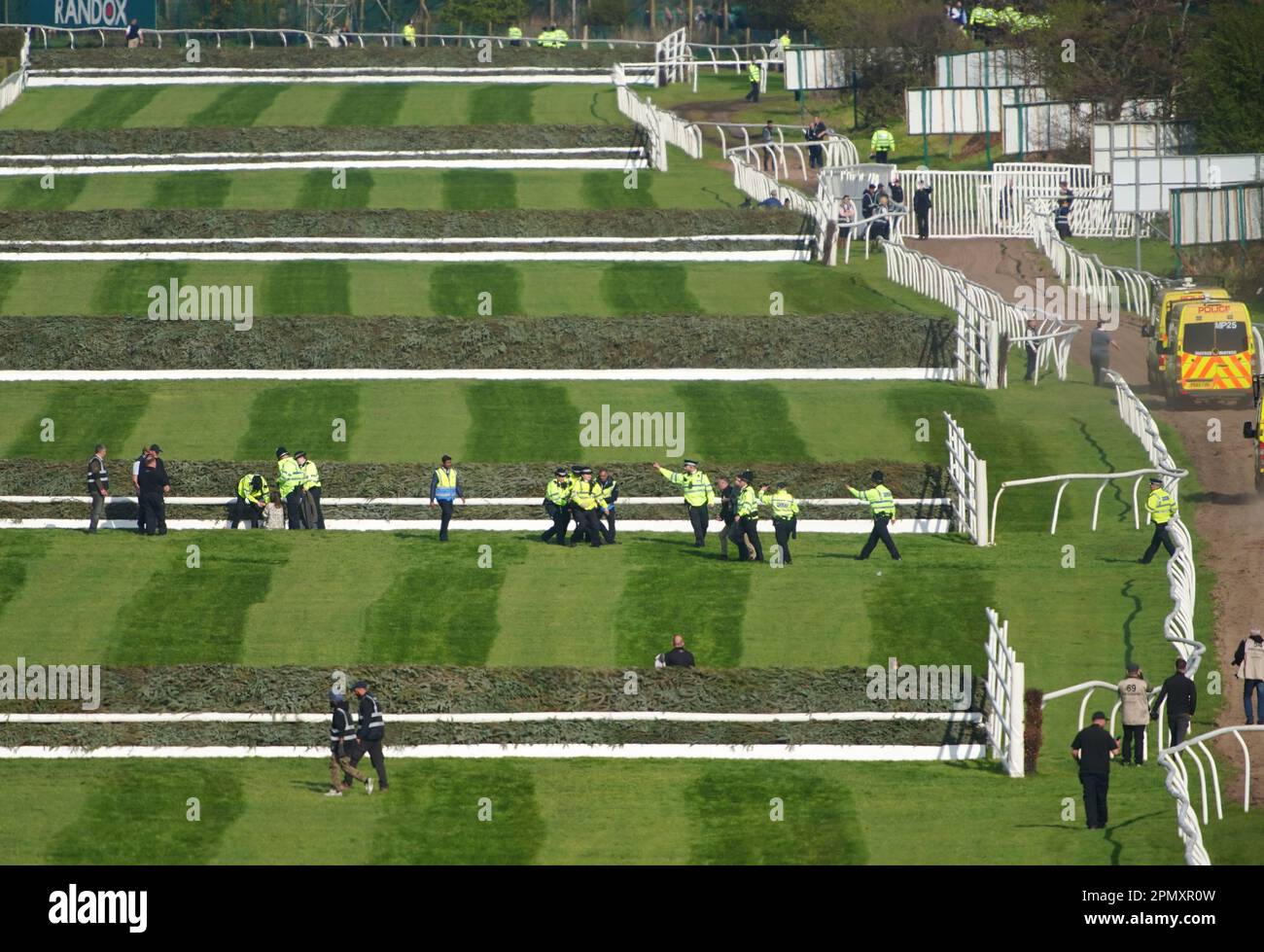 Protesters form human barricade hi-res stock photography and images - Alamy