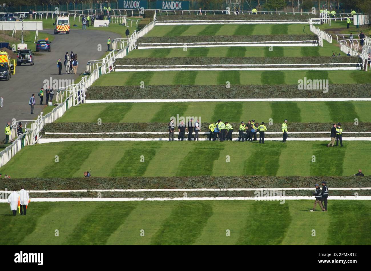 Police officers respond to Animal Rising activists attempting to invade ...