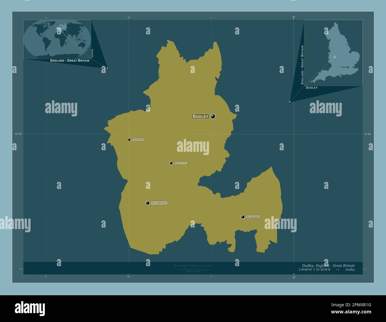 Dudley, administrative county of England - Great Britain. Solid color ...