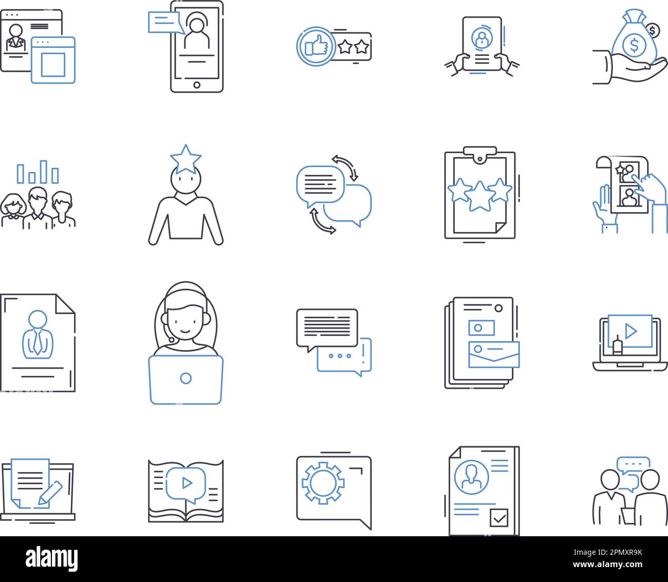 Communications concept line icons Cut Out Stock Images & Pictures - Alamy