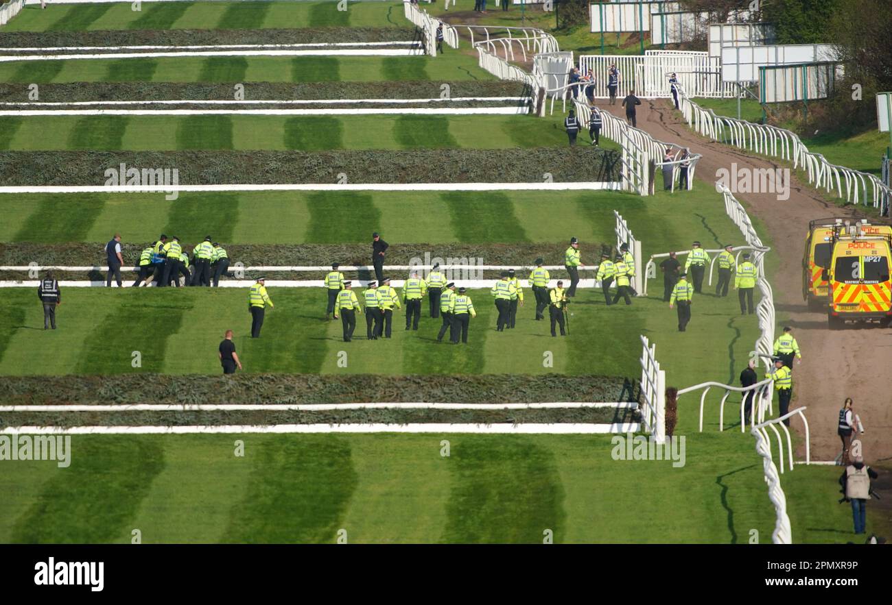 Police officers respond to Animal Rising activists attempting to invade ...