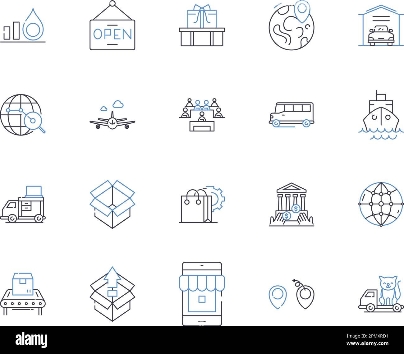 Logistic business outline icons collection. Logistics, Business, Shipping, Delivery, Cargo ...