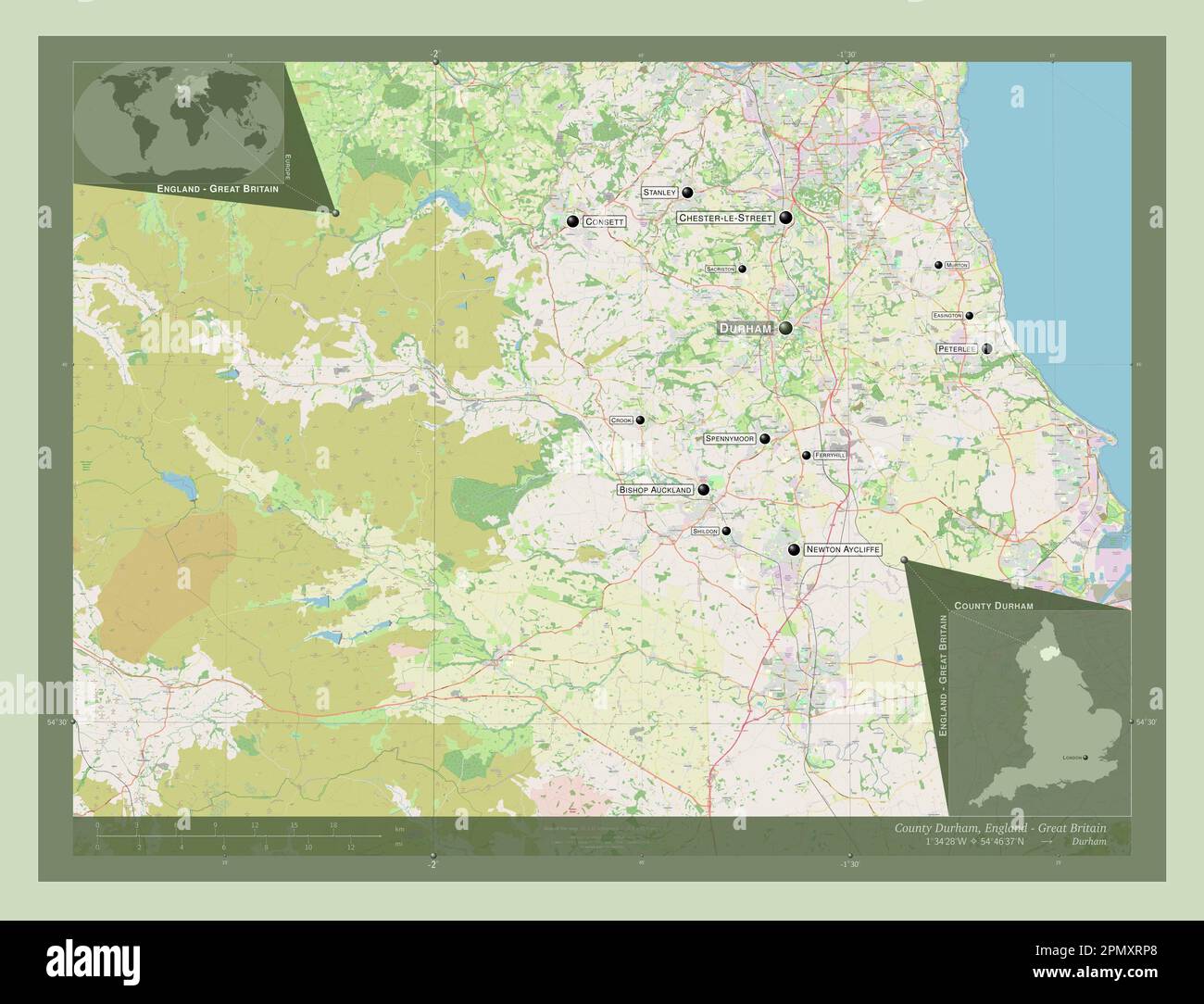 County Durham, administrative county of England - Great Britain. Open ...