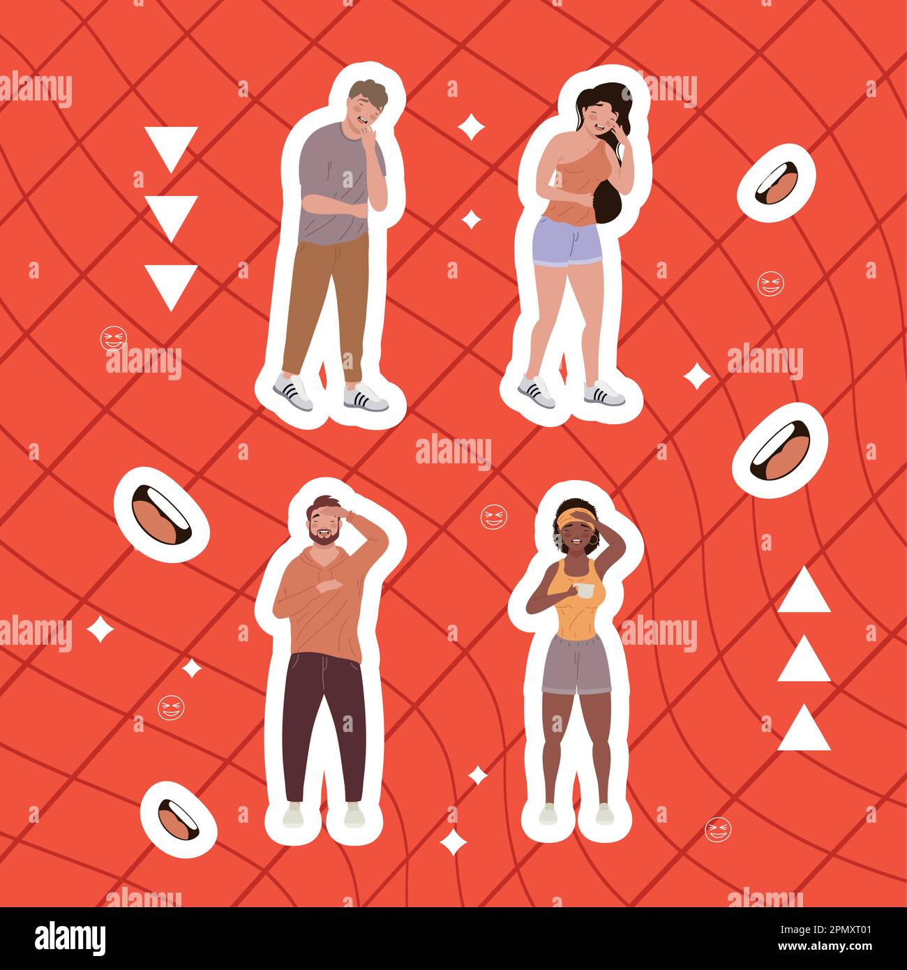 Group male friends laughing Stock Vector Images - Alamy