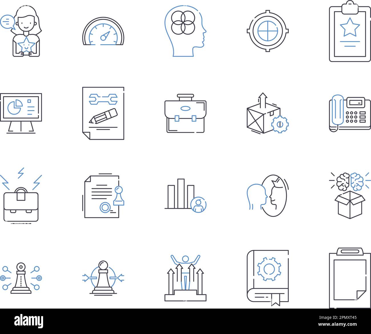 Office and managers outline icons collection. Office, Managers ...