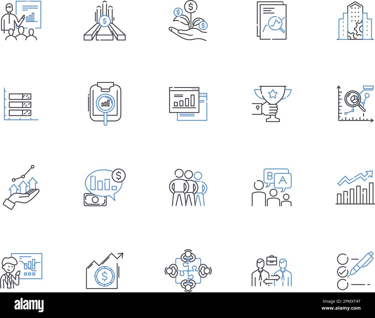 Development outline icons collection. Growth, Progress, Expansion ...