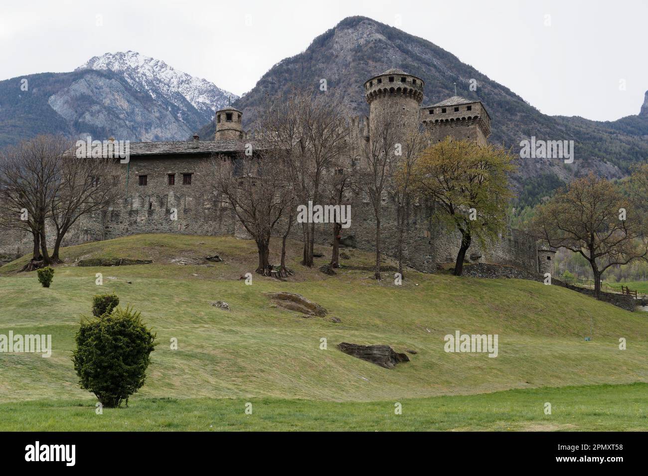 Fenis Castle in the Aosta Valley region of Italy Stock Photo - Alamy