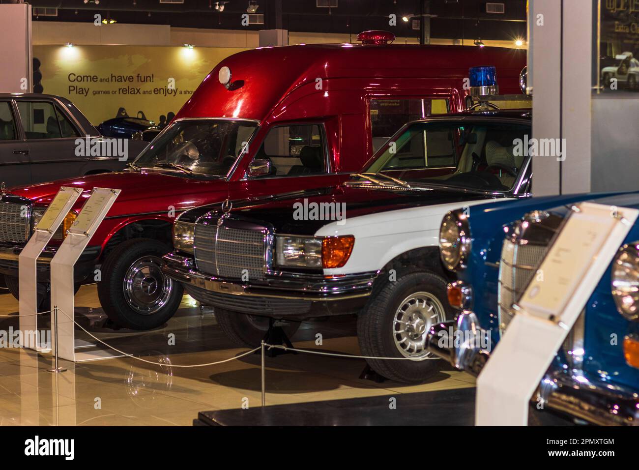 Sharjah, UAE - 01.29.2023 - Classic, retro, vintage emergency cars on ...