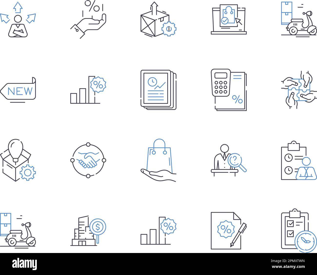 Key account management outline icons collection. Key, Account ...