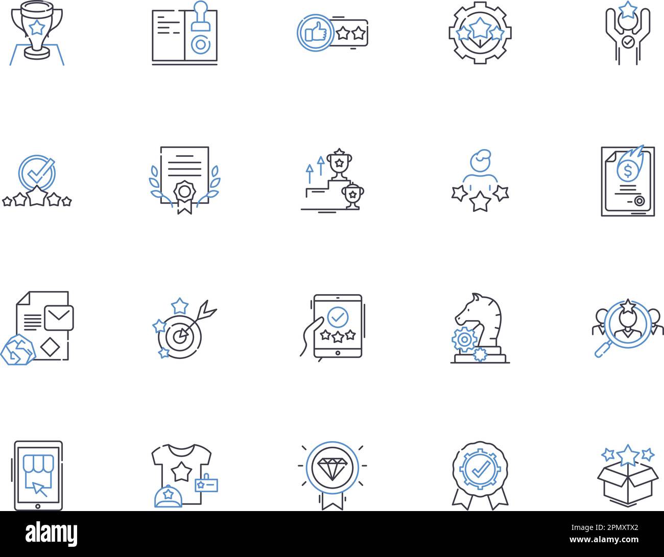 Awards outline icons collection. Awards, accolades, honors, prizes ...