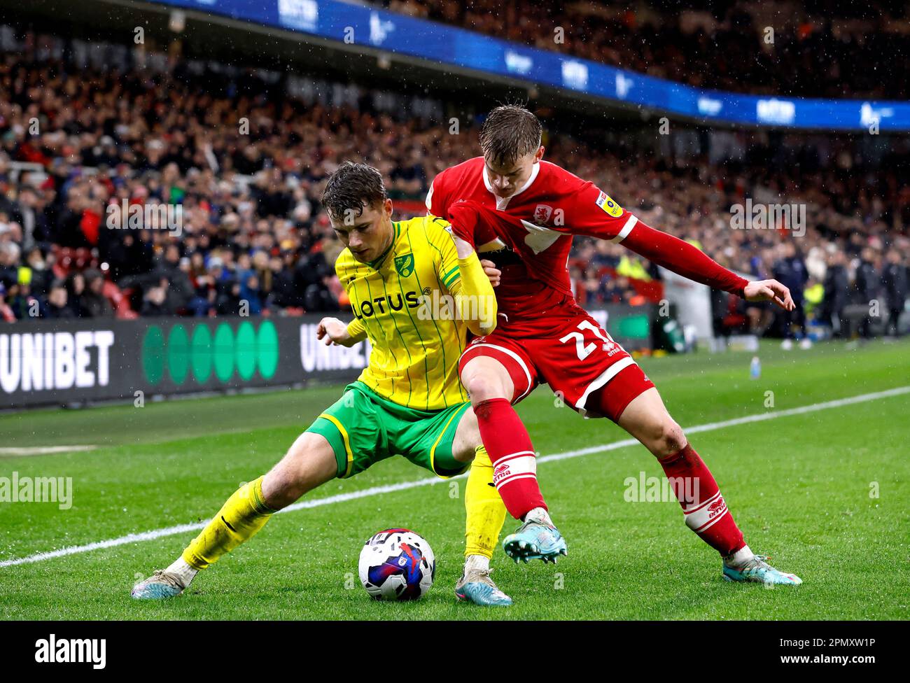 Norwich City's Jacob Lungi Sorensen and Middlesbrough's Marcus Forss ...