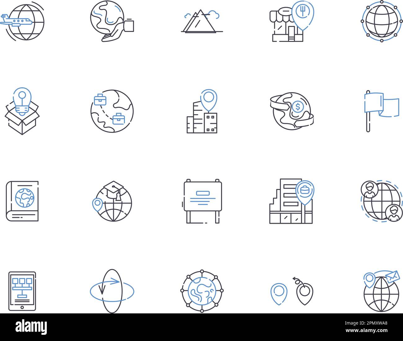 Maps And Locations Outline Icons Collection Maps Locations Geography