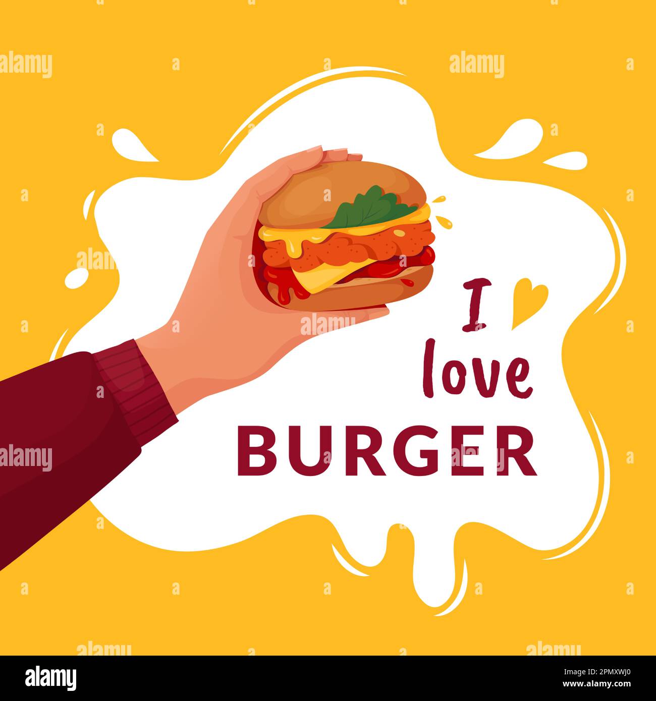 Sandwich or burger logo. Funny snack or hamburger sticker for tasty ...