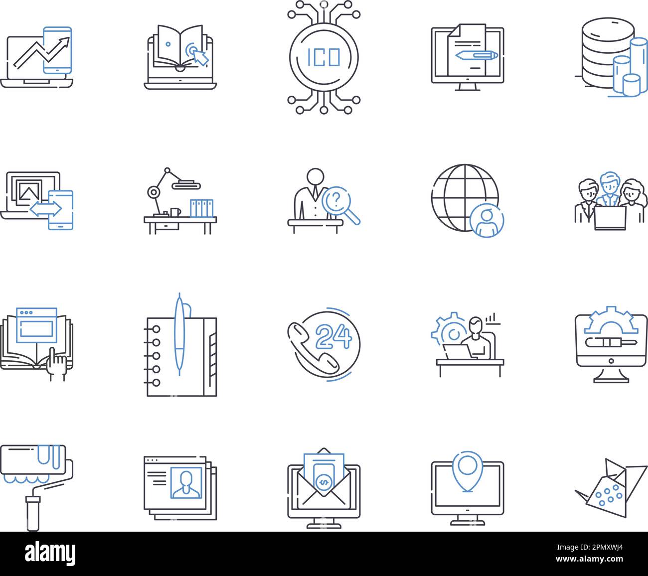 Company seminar outline icons collection. company, seminar, training ...