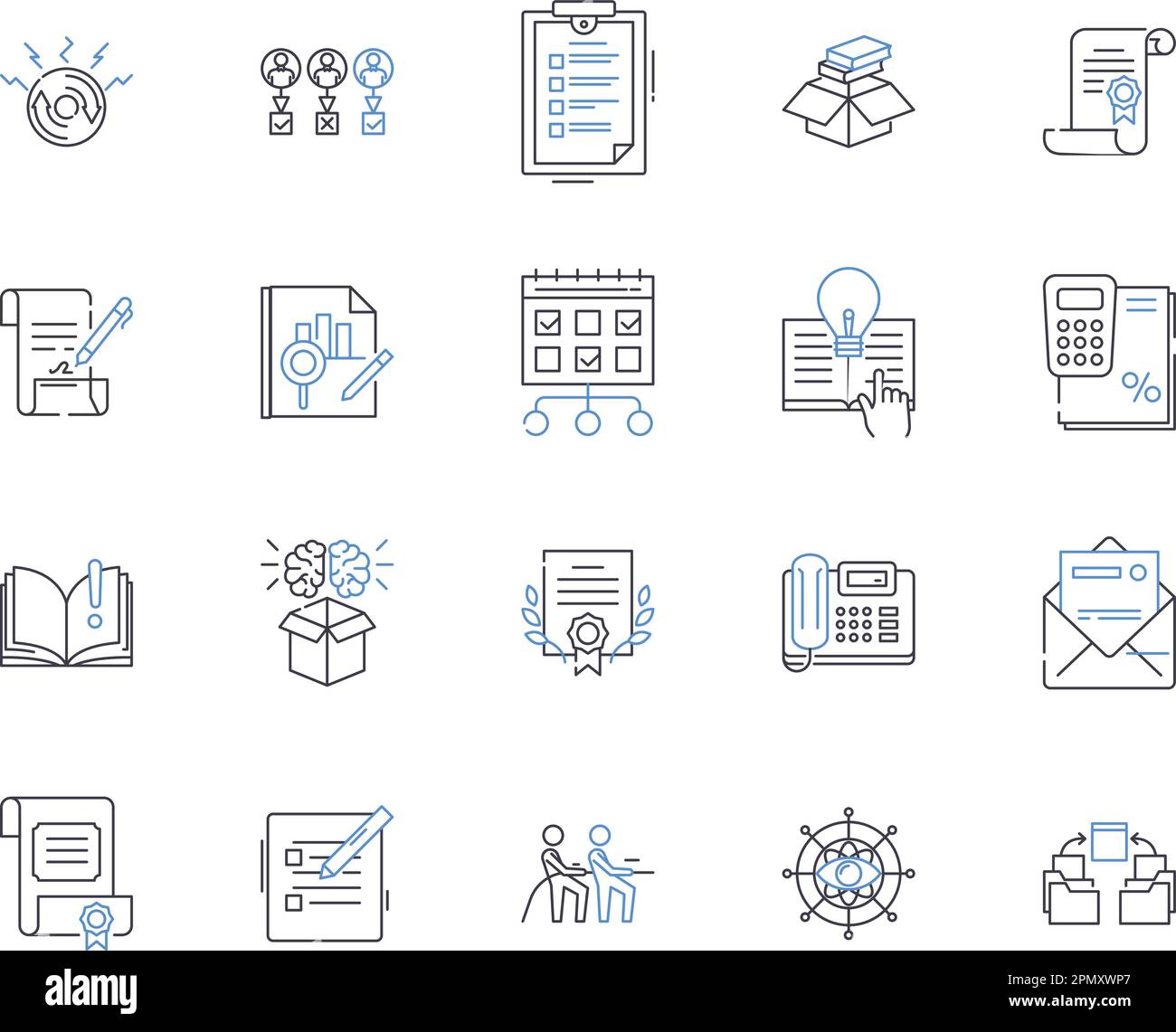 Productiveness Outline Icons Collection Efficiency Output Quality