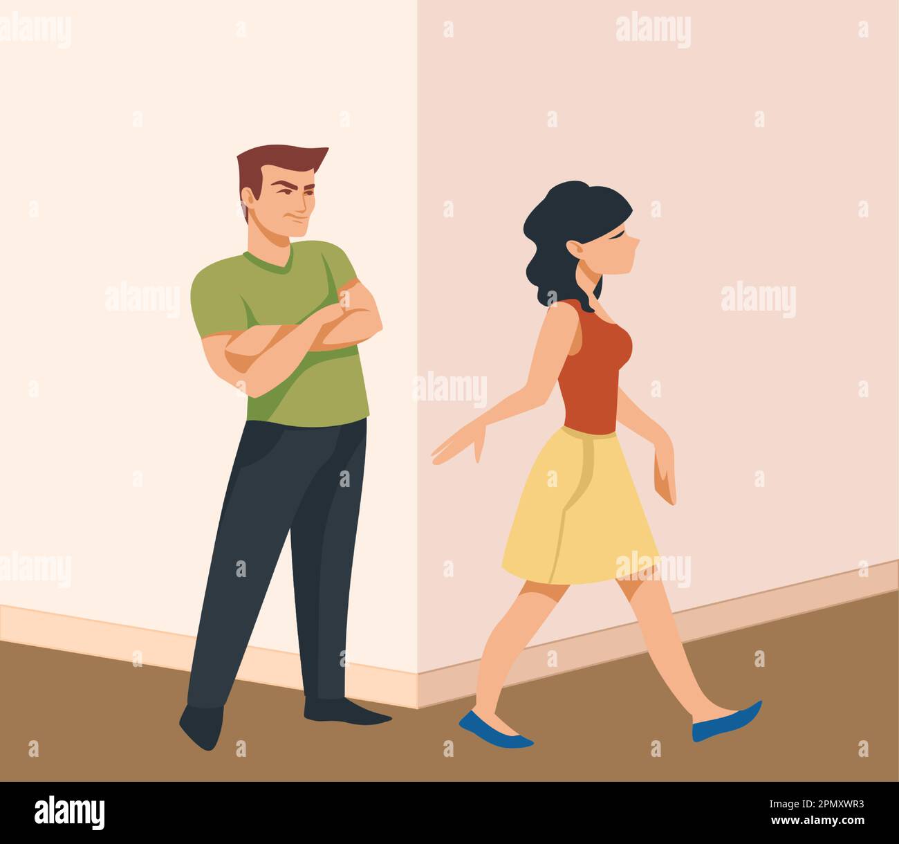 Couple relationship. Man and woman argue. Family conflict. Furious ...