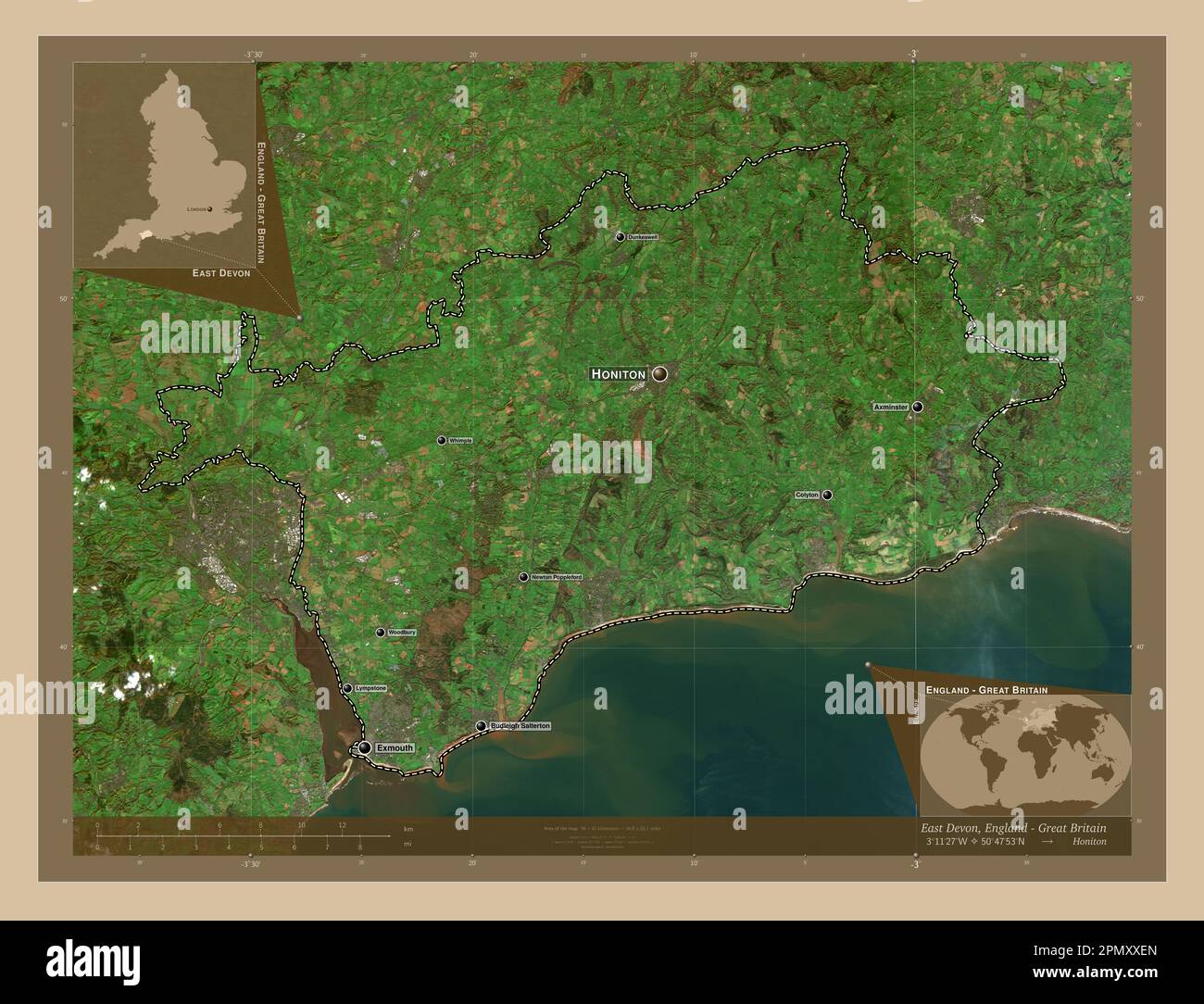 East Devon, non metropolitan district of England - Great Britain. Low ...