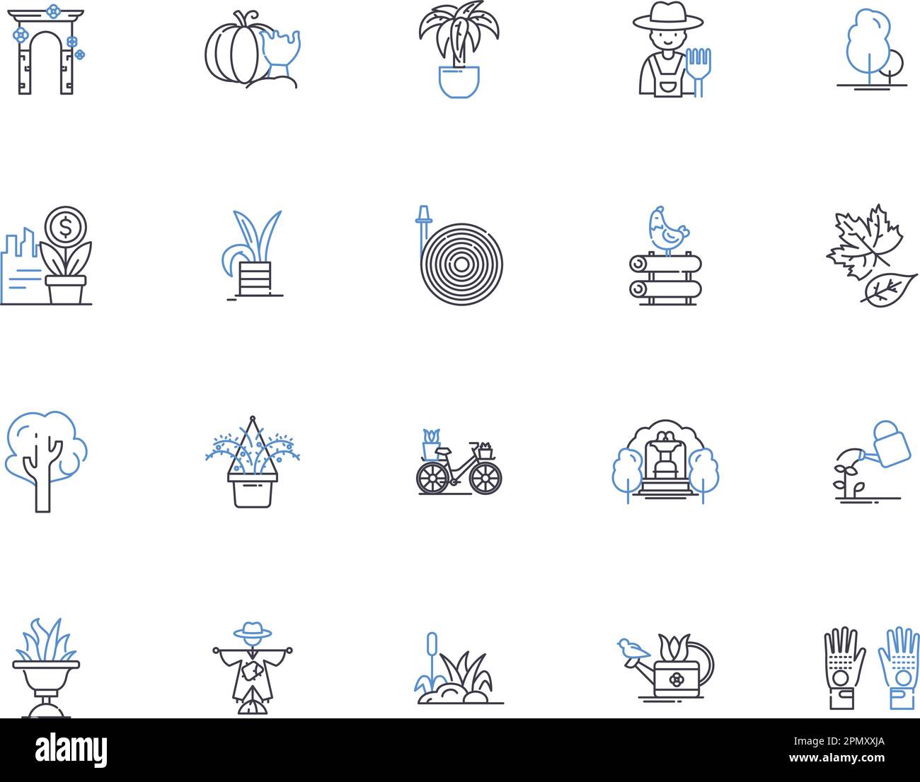 Agriculture outline icons collection. Farming, Cropping, Horticulture ...
