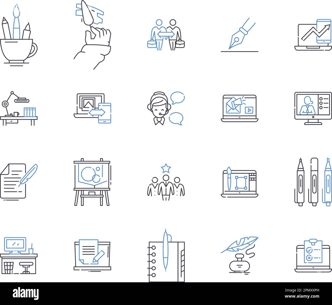 Business workflow outline icons collection. Management, Automation ... Business workflow outline icons collection. Management, Automation ...