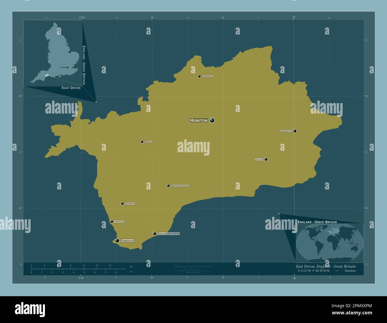 Axminster map hi-res stock photography and images - Alamy