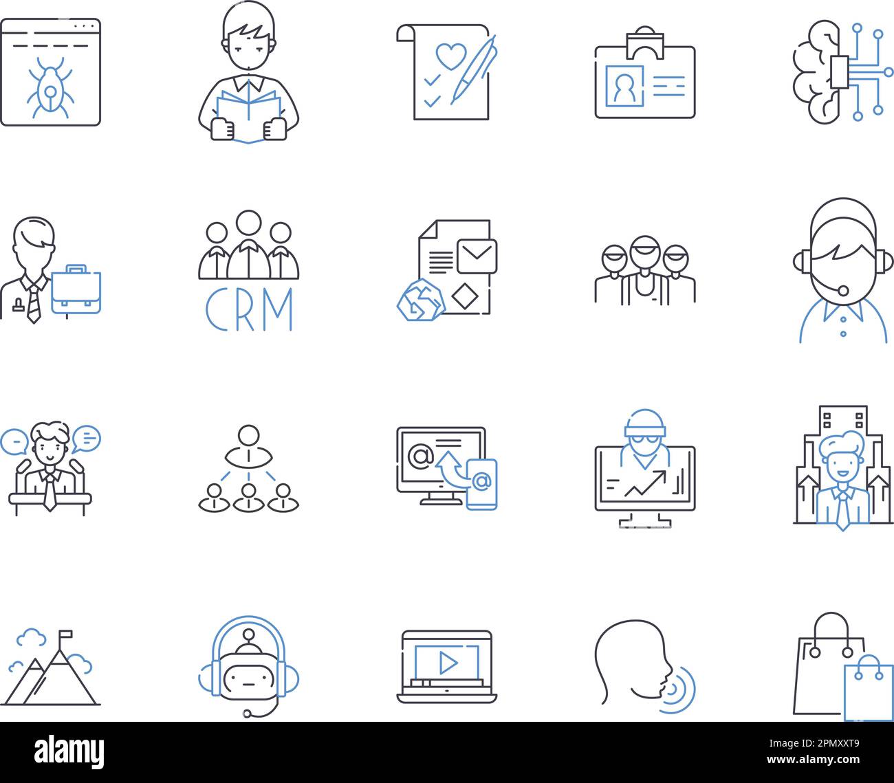 Office career outline icons collection. Office, Career, Administrative ...