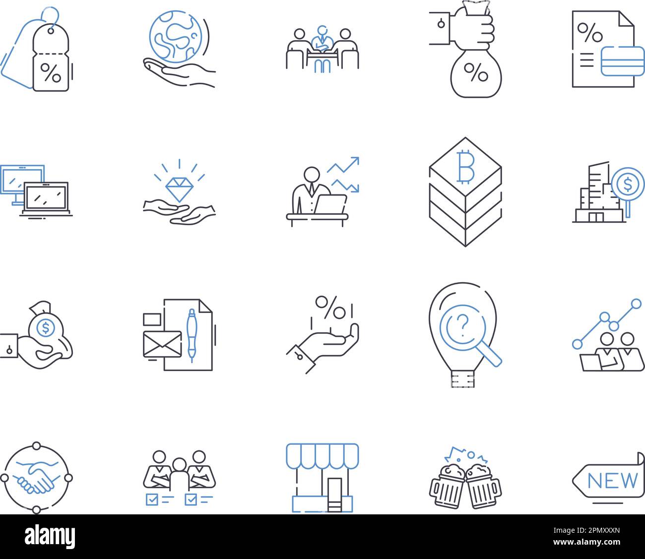 Trade and profit outline icons collection. Trading, Profit, Exchange ...