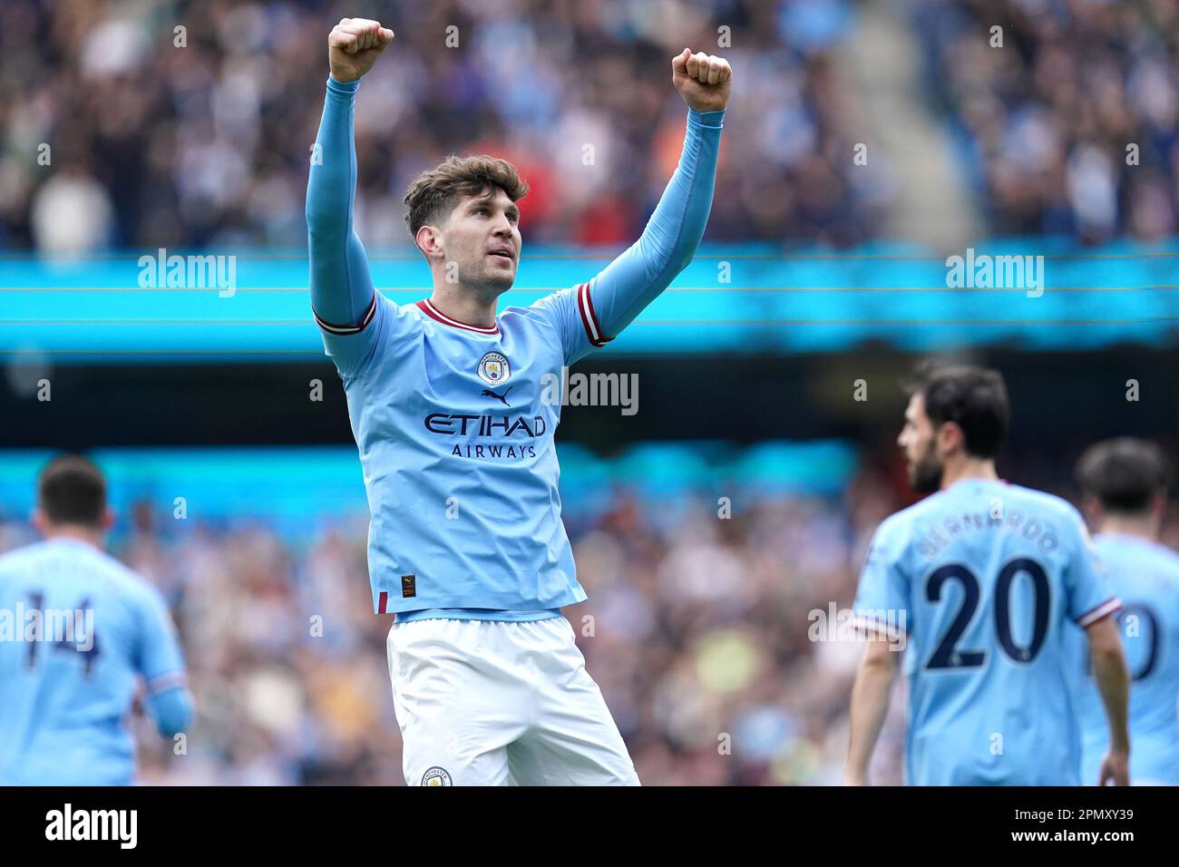 Manchester City's John Stones celebrates scoring their side's first ...