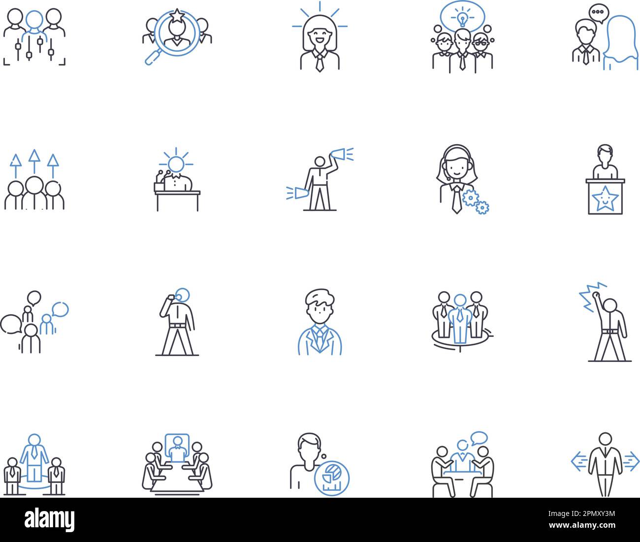 Office people outline icons collection. Office, People, Workers, Staff ...