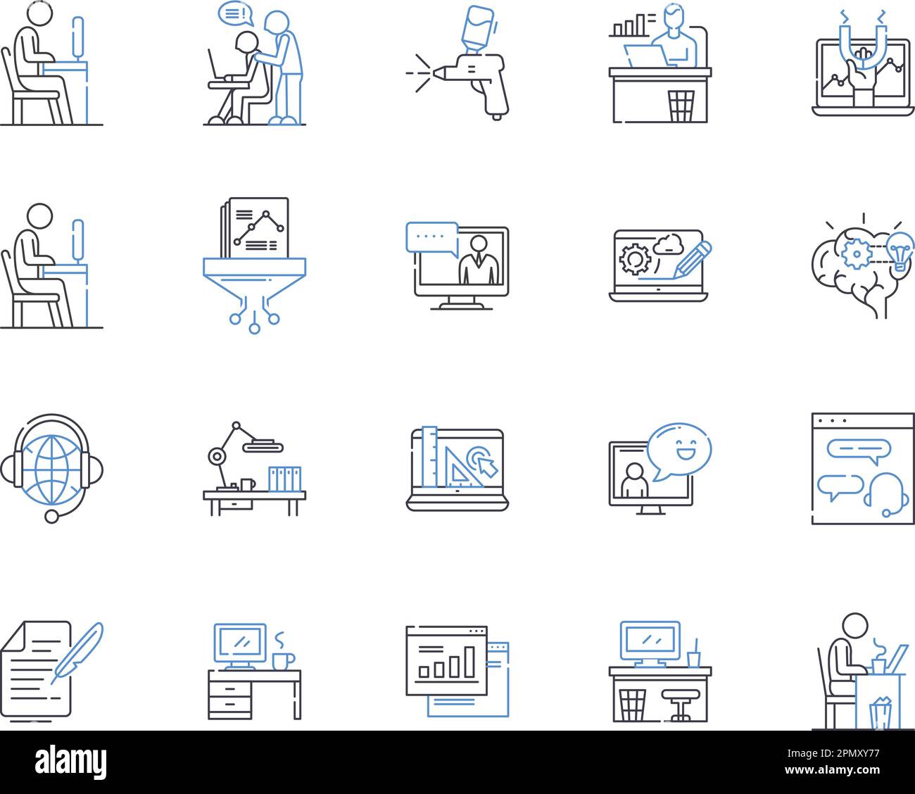 Company seminar outline icons collection. company, seminar, training ...
