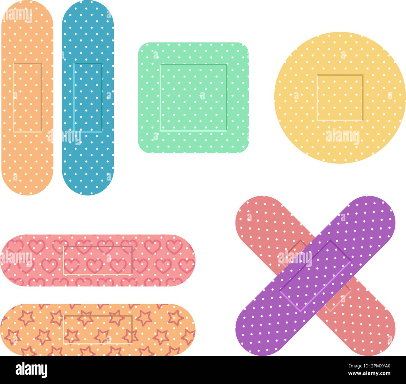 Collection Of Different Colors Medical Plaster. Medicine Concept ...