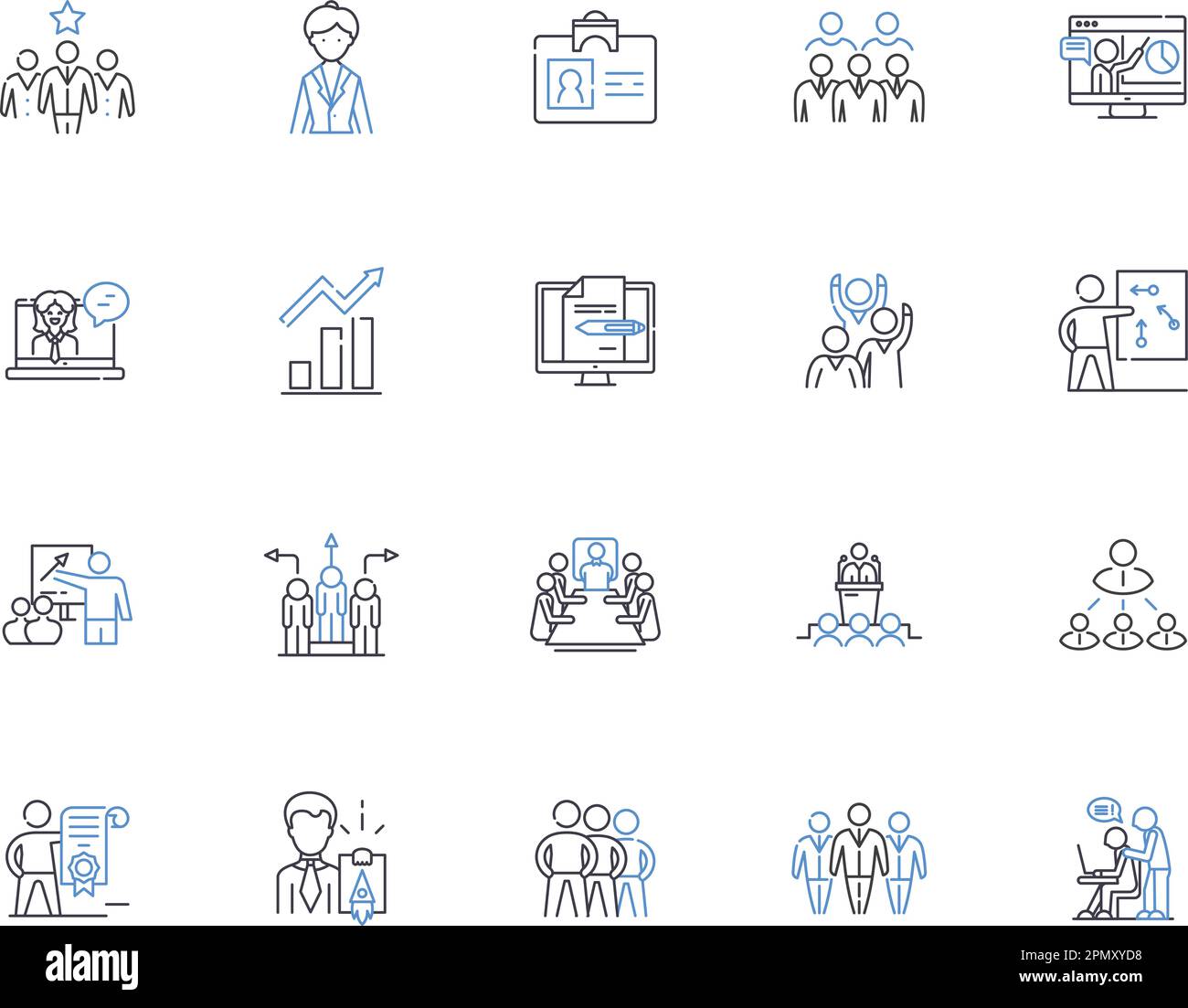 Personal growth outline icons collection. Development, Progress, Improvement, Expansion ...