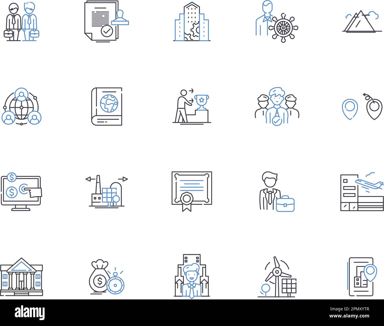 Government outline icons collection. Authority, Legislation ...