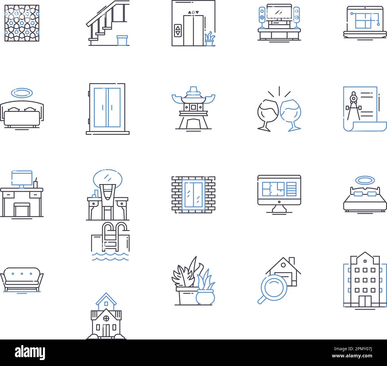 interior design studio outline icons collection. Interior, Design ...