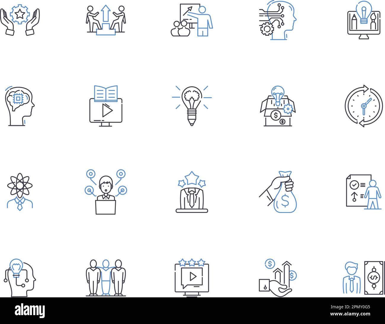 Motivation outline icons collection. Inspire, Excite, Stimulate ...