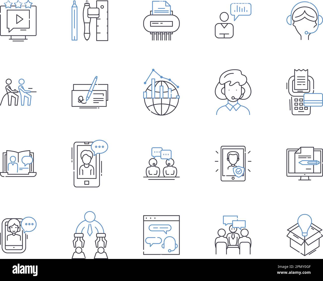 Business community outline icons collection. Business, Community ...