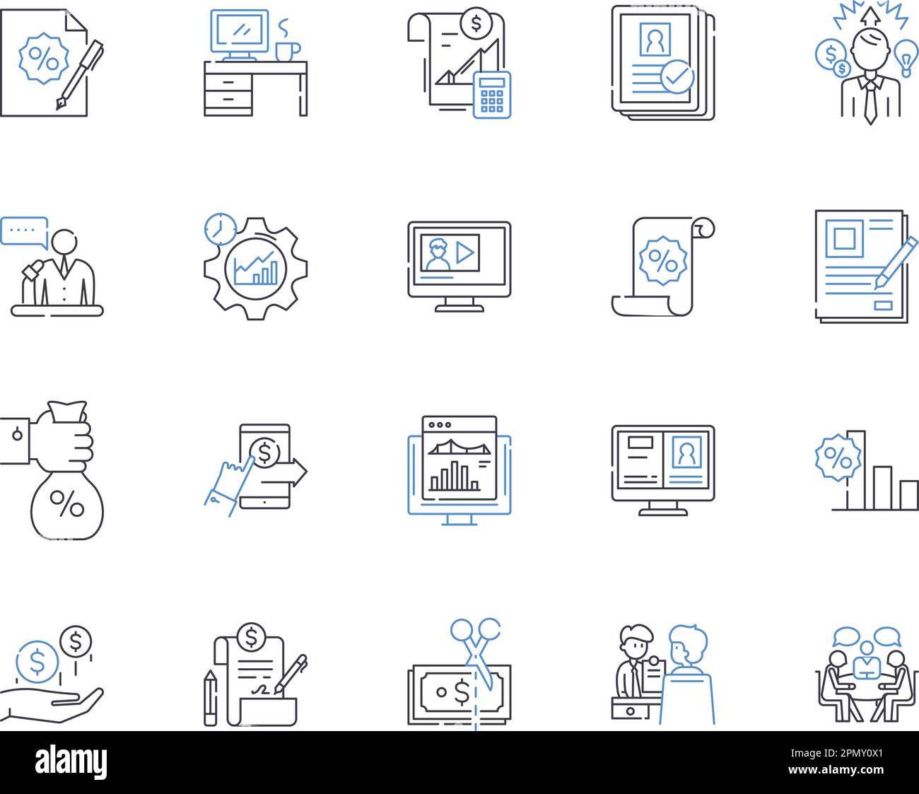portfolio management outline icons collection. Portfolio, Management ...