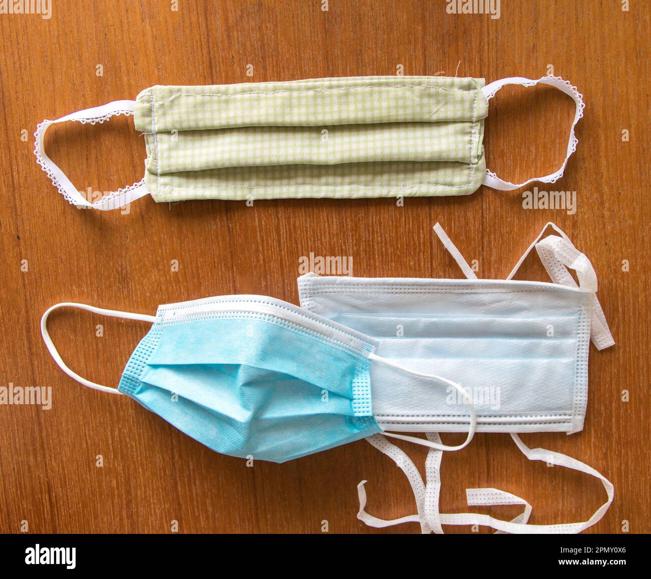 Industrial and home made face masks Stock Photo - Alamy