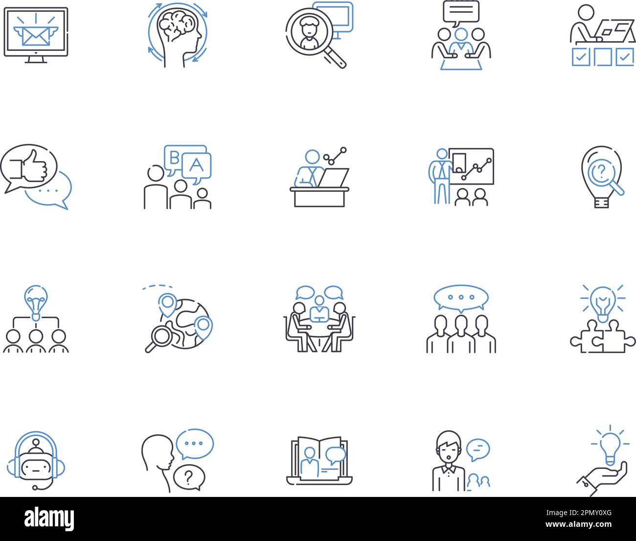 Questions And Asnwers Outline Icons Collection Questions Answers Queries Replies Quizzes
